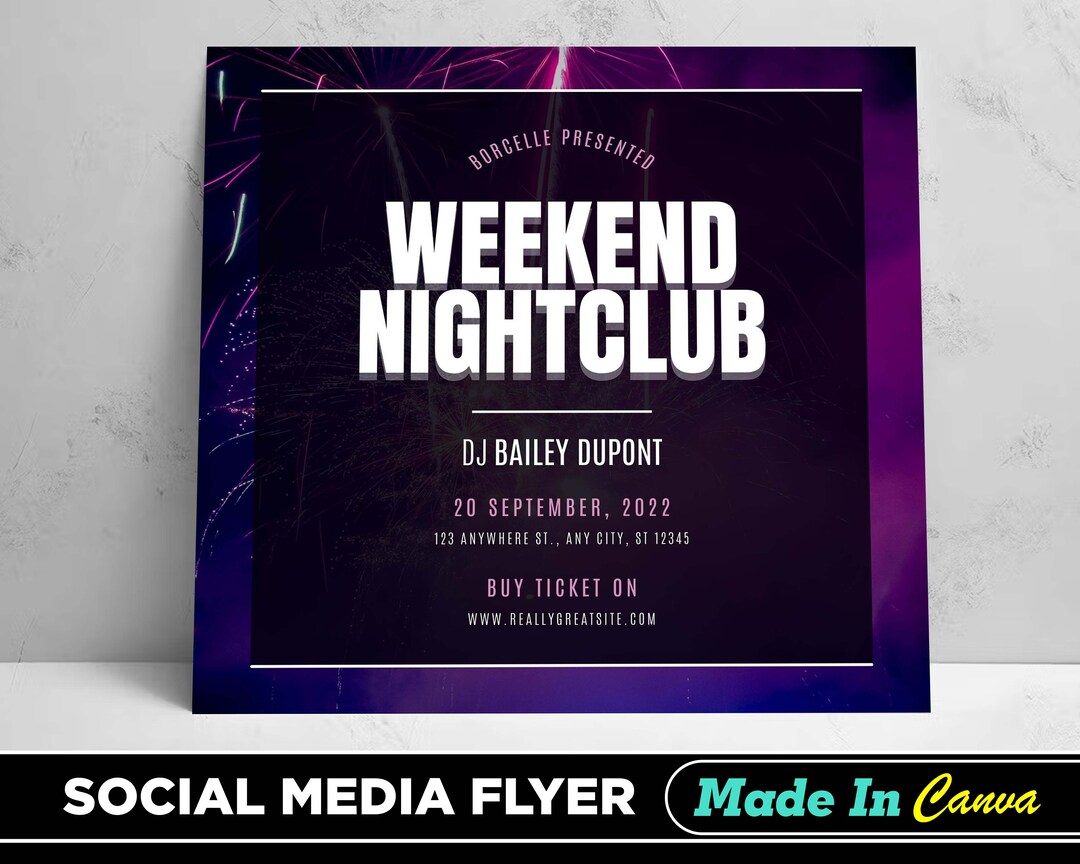 Weekend Nightclub Flyer, DIY Canva Weekend Nightclub Flyer Template ...