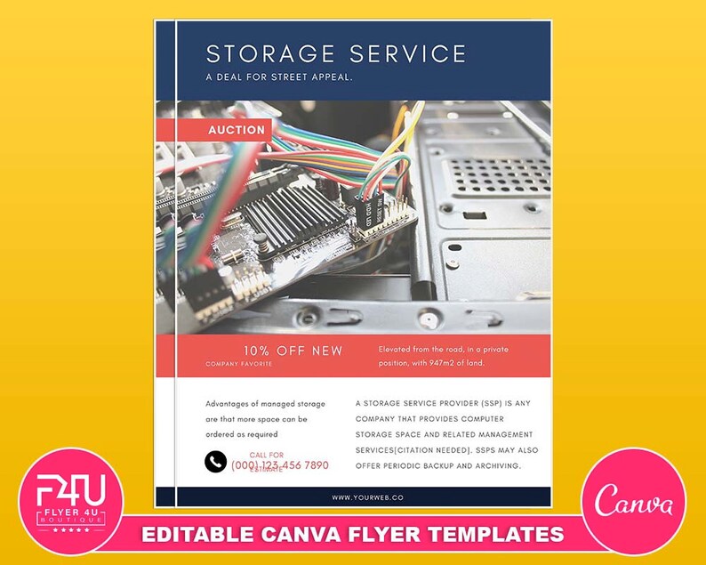 Storage Service Flyer, DIY Canva Storage Service Flyer Template 2022 ...