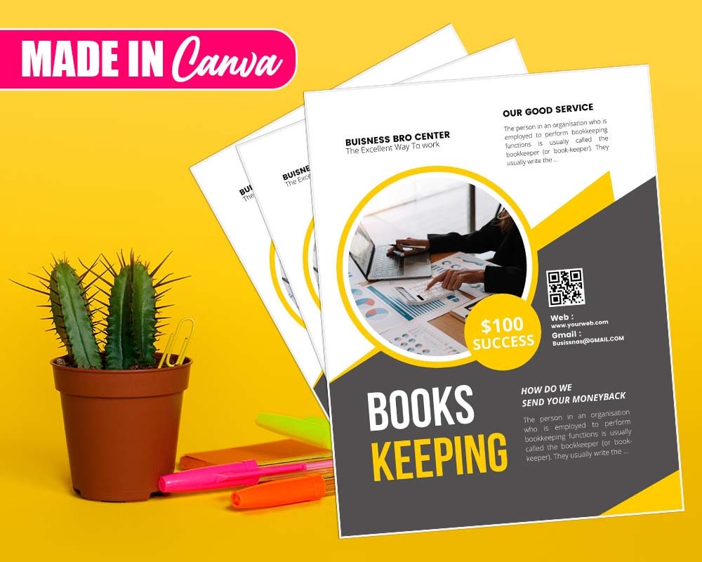 Bookkeeping Flyer DIY Canva Bookkeeping Flyer Template 2022 - Etsy
