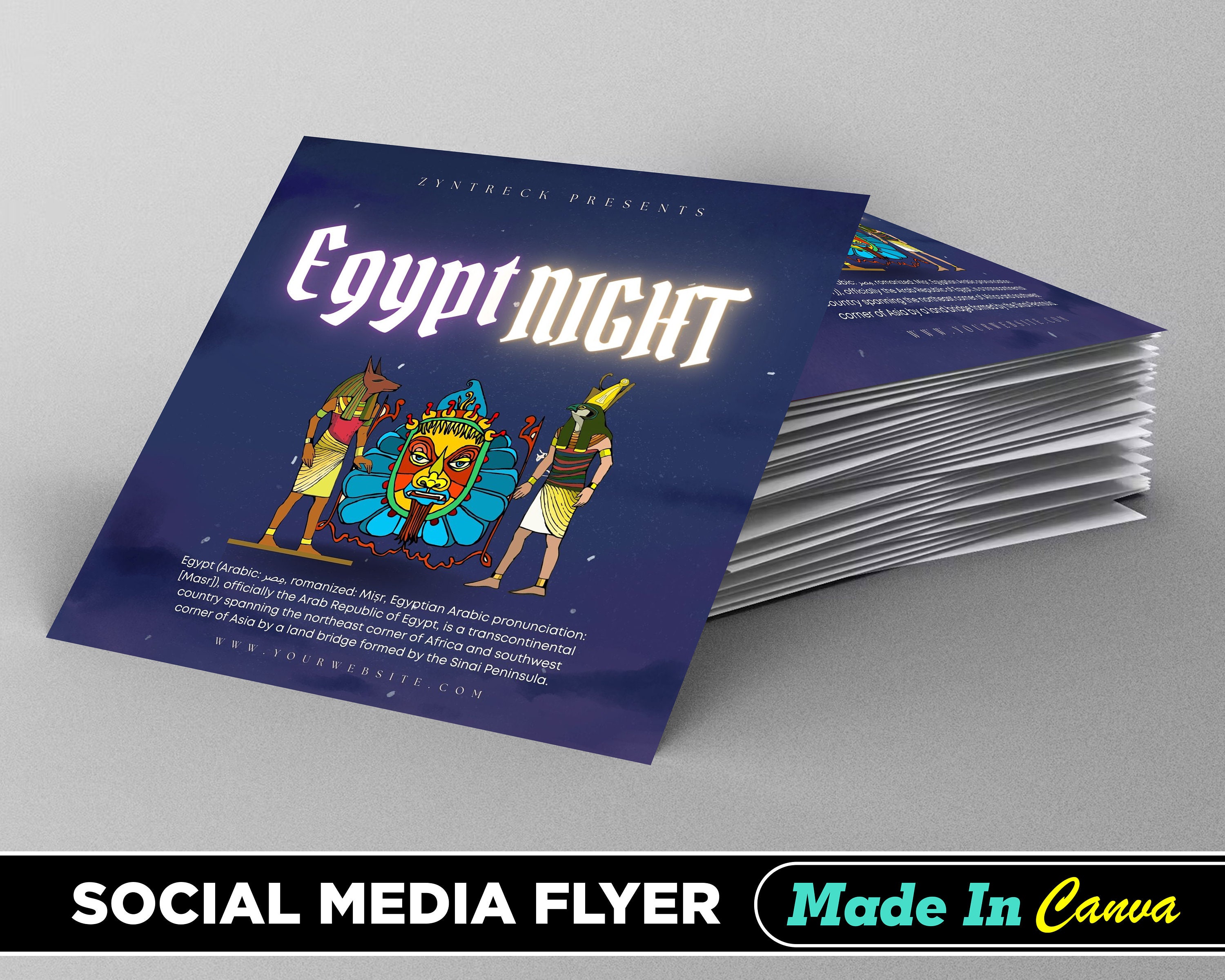 Egypt Night Flyer, DIY Canva Egypt Night Flyer Template 2022, Editable ...