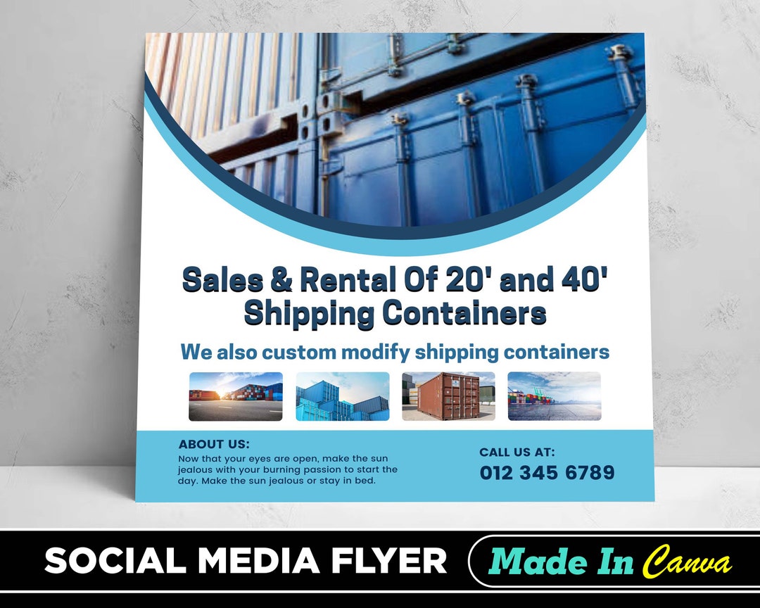 Shipping Container Flyer, DIY Canva Shipping Container Flyer Template ...