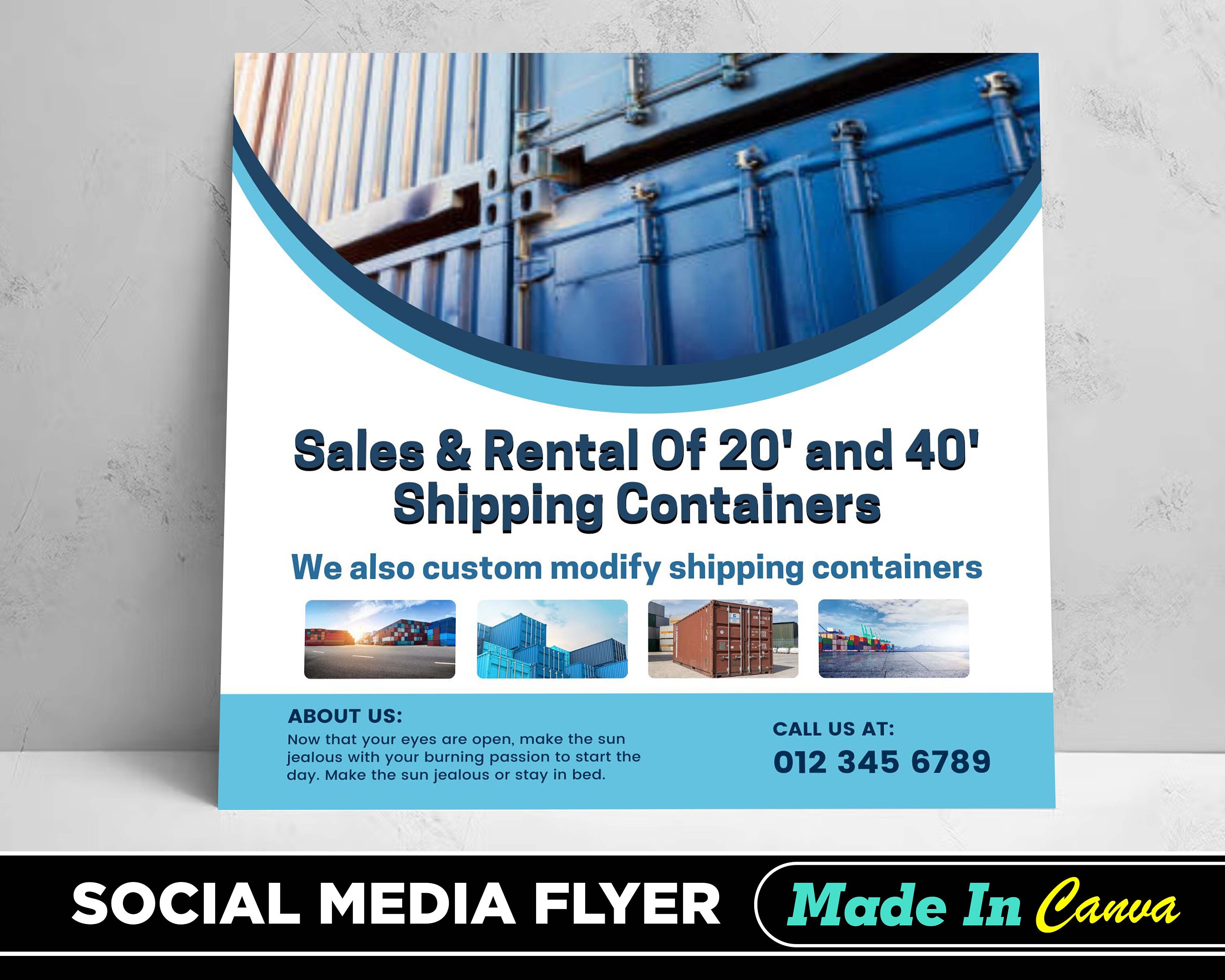 Shipping Container Flyer, DIY Canva Shipping Container Flyer Template ...