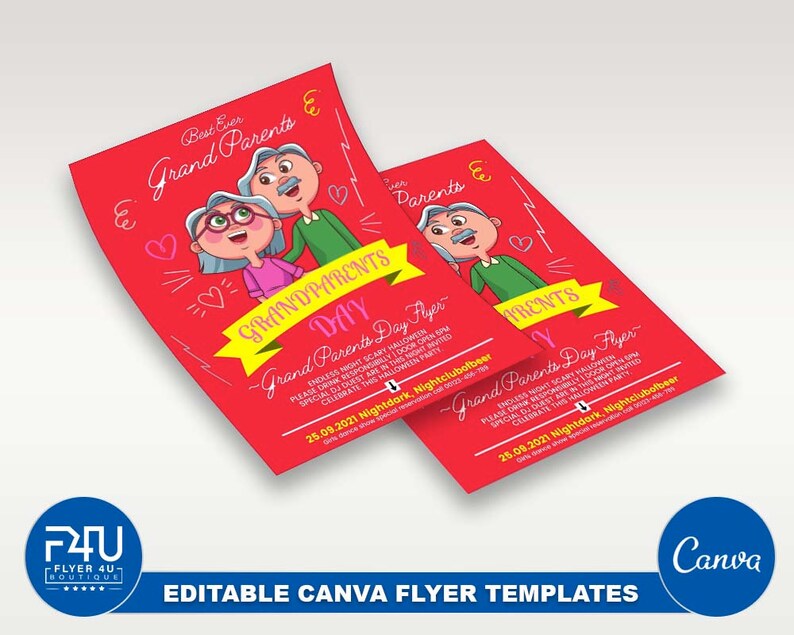 Grandparents Day Flyer, DIY Canva Grandparents Day Flyer Template 2022 ...