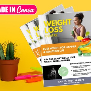 Weight Loss Center Flyer, DIY Canva Weight Loss Center Flyer Template ...