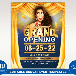 Grand Opening Flyer, DIY Canva Grand Opening Flyer Template 2022, Editable Canva US Letter Size ...