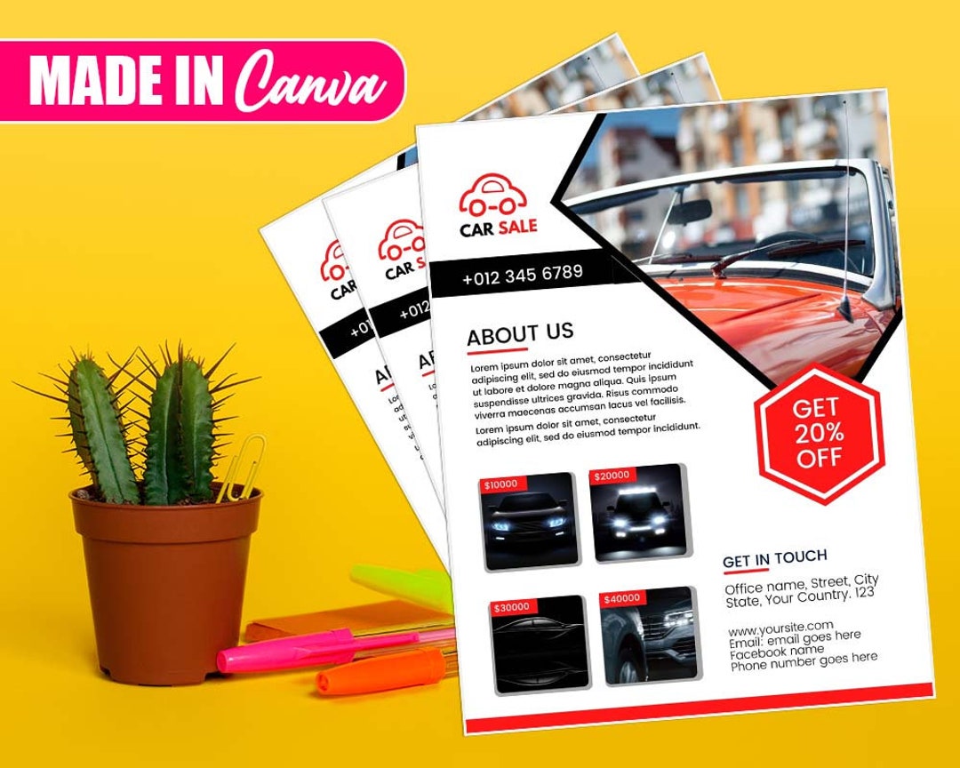 Car Dealer Flyer, DIY Canva Car Dealer Flyer Template 2022, Editable ...
