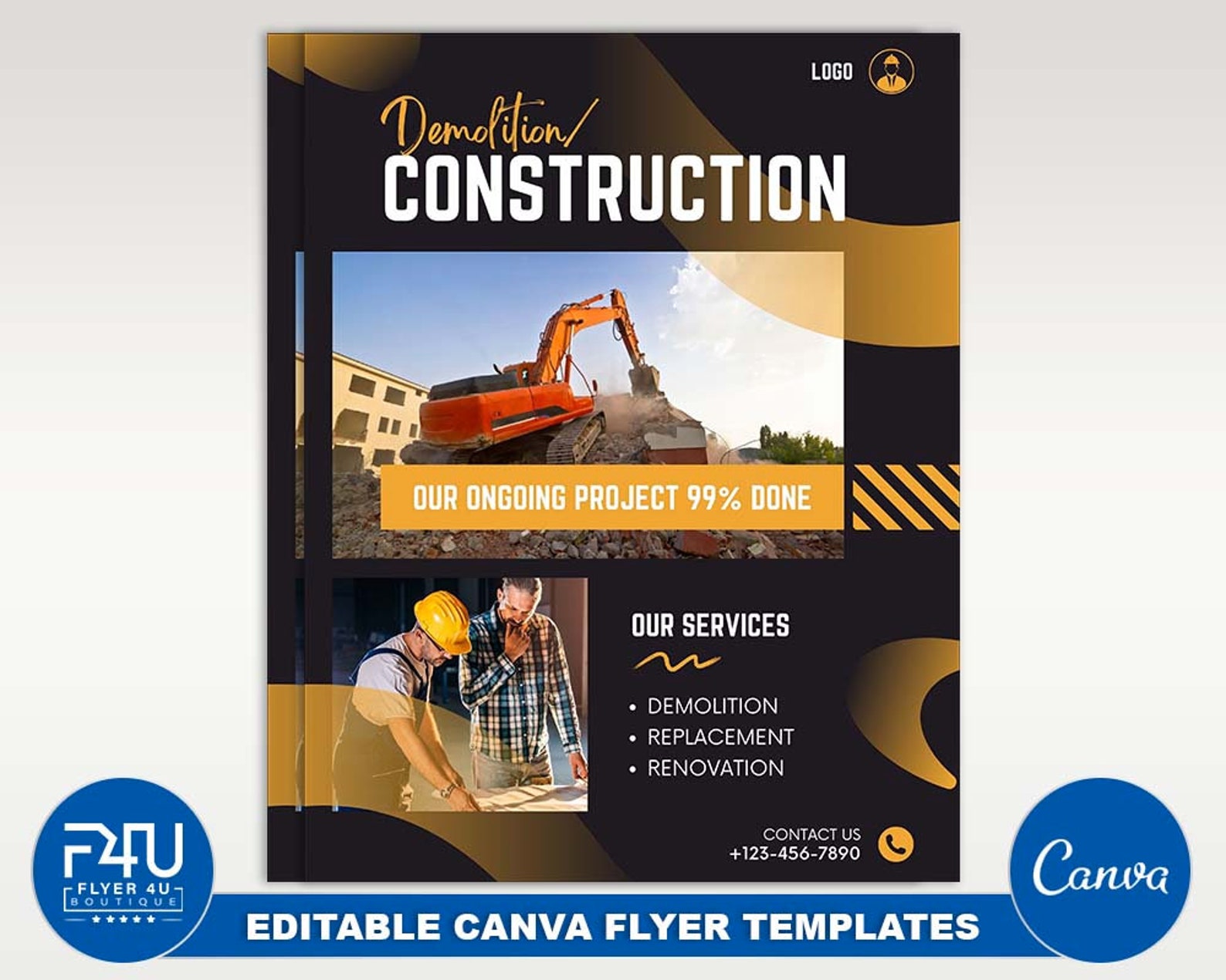 Demolition Wrecking Contractor Flyerdiy Canva Demolition - Etsy