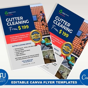 Gutter Cleaning Flyer, DIY Canva Gutter Cleaning Flyer Template 2022 ...