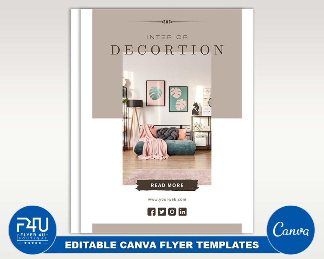 Interior Decorating DIY Canva Interior Decorating Flyer - Etsy