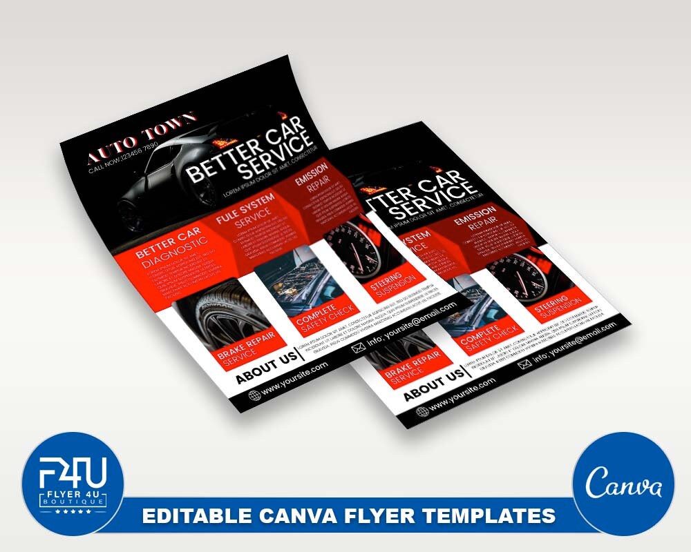 Automobile Flyer DIY Canva Auto Mobile Flyer Template 2022 - Etsy