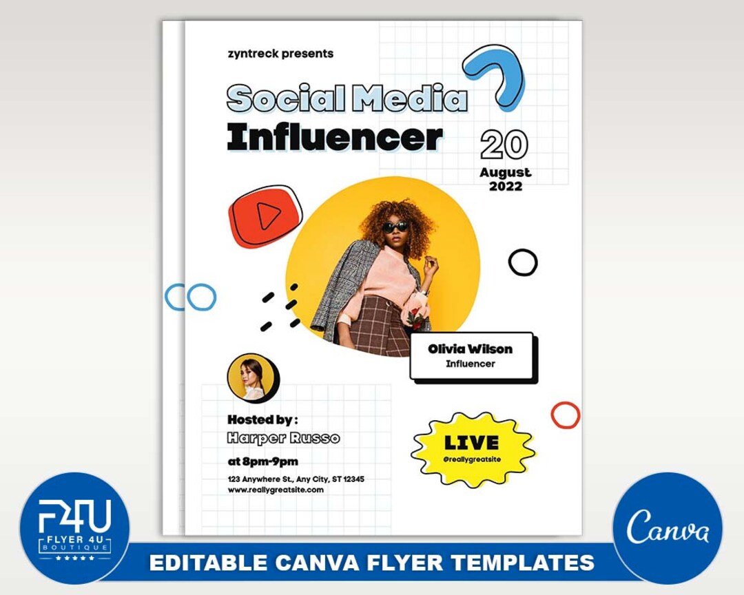 Social Media Influencer Flyer, DIY Canva Social Media Influencer ...