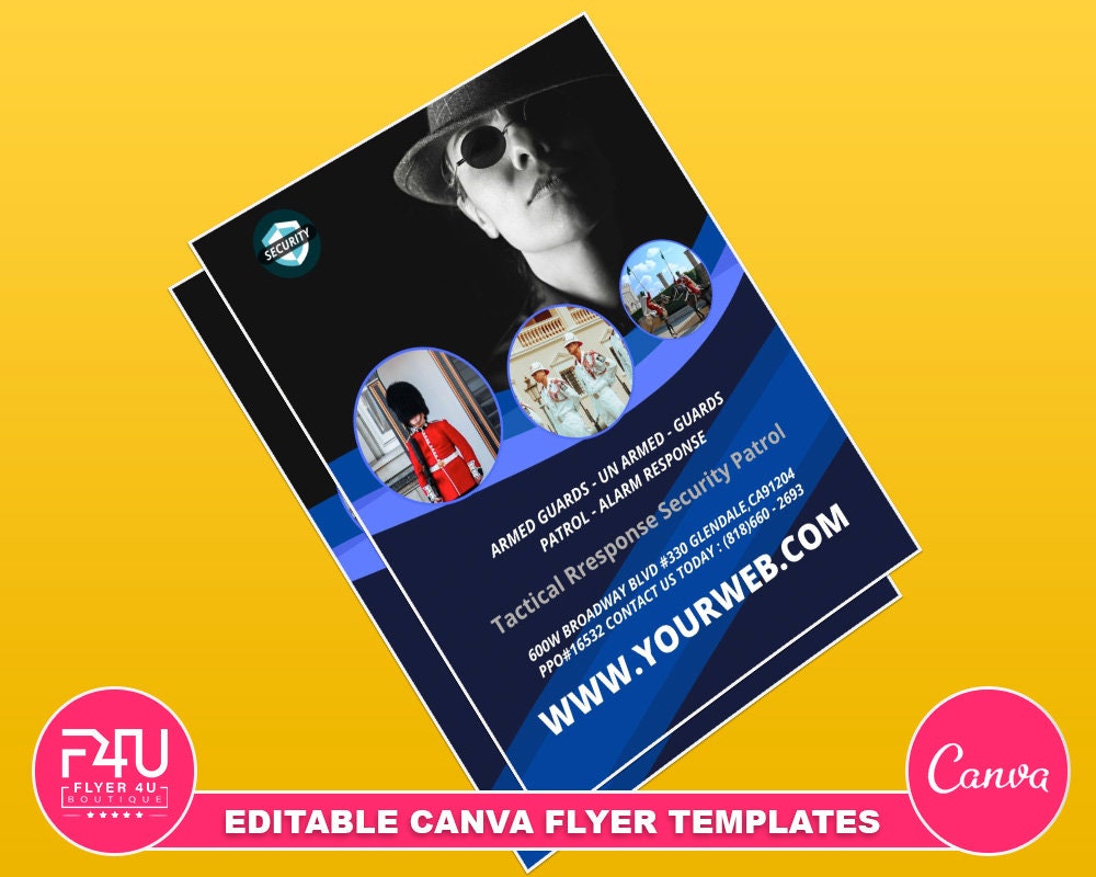 Security Service Flyer DIY Canva Security Service Flyer - Etsy