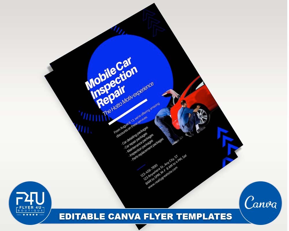 Mobile Car Inspection Flyer DIY Canva Mobile Car Inspection - Etsy