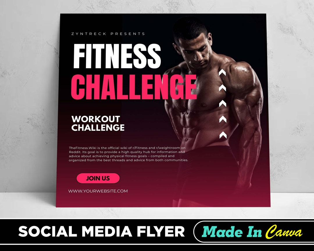 Fitness Challenge Flyer DIY Canva Fitness Challenge Flyer - Etsy