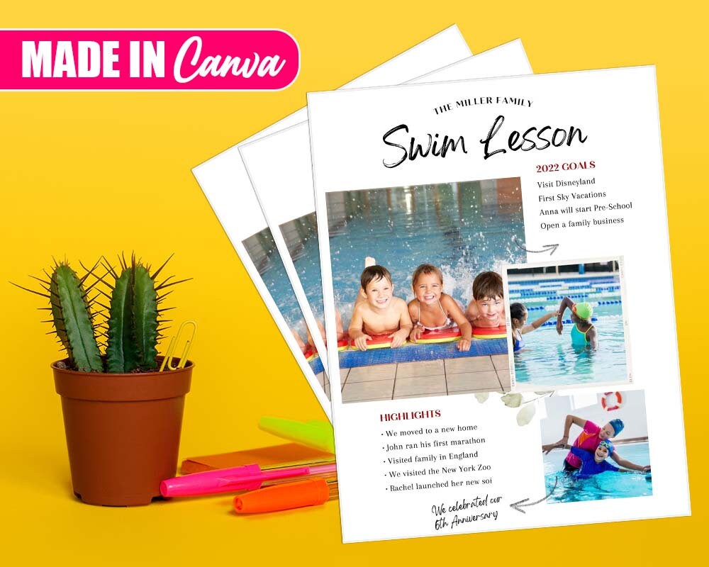 Swim Lesson Flyer DIY Canva Swim Lesson Flyer Template 2022 - Etsy