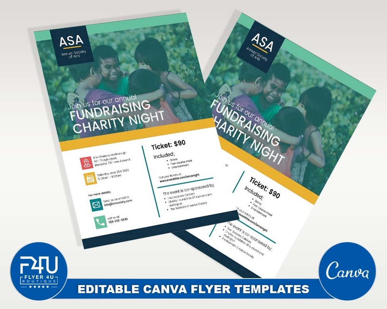 Fundraiser Flyer, DIY Canva Fundraiser Flyer Template 2022, Editable ...