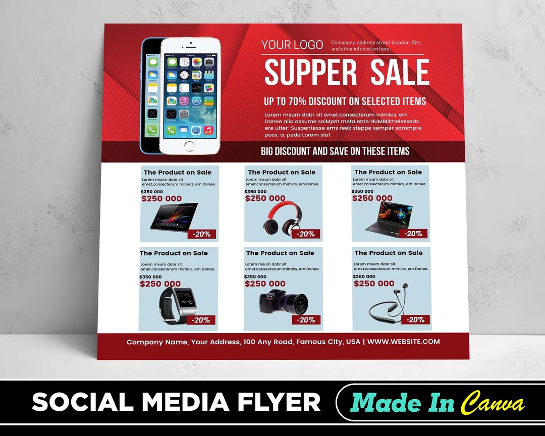Smartphone Sale Flyer, DIY Canva Smartphone Sale Flyer Template 2022 ...