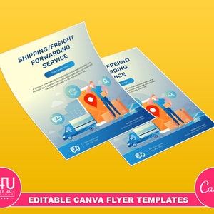 Shipping Freight Forwarding Flyer, DIY Canva Shipping Freight ...