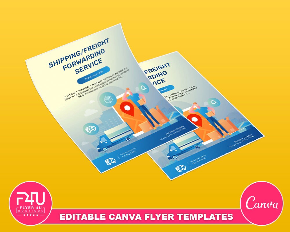 Shipping Freight Forwarding Flyer DIY Canva Shipping Freight - Etsy