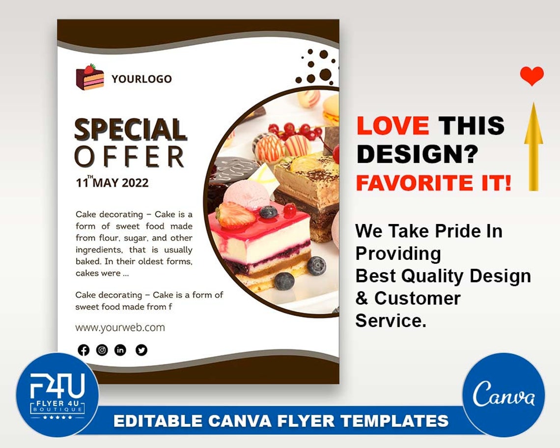 Cake Making Flyer DIY Canva Cake Making Flyer Template 2021 | Etsy