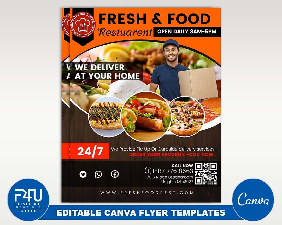 Delivery Service Flyer, DIY Canva Delivery Business Flyer Template 2022 ...