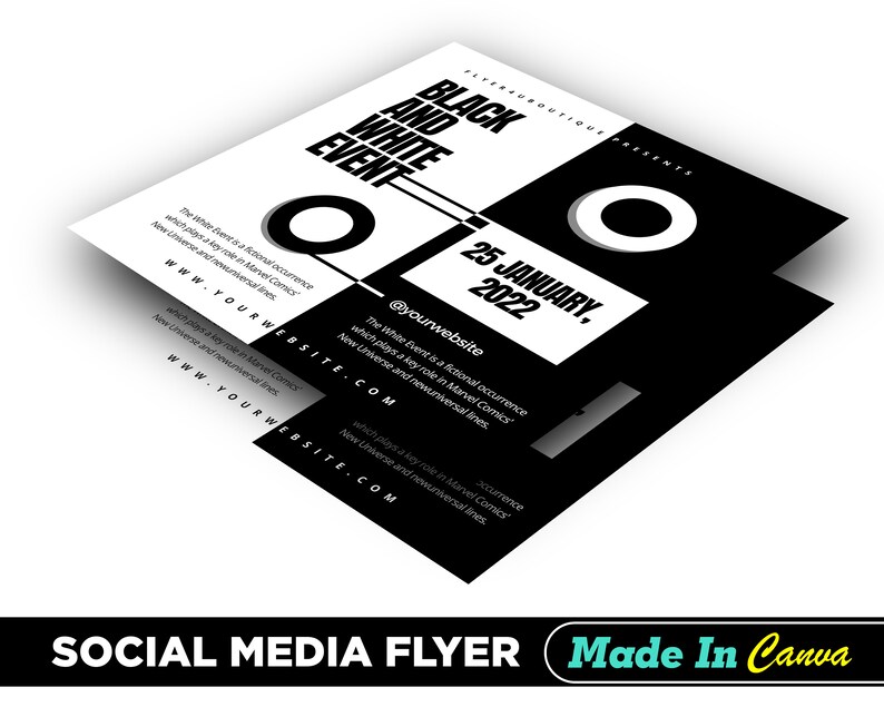 Black and White Event Flyer, DIY Canva Black and White Event Flyer ...