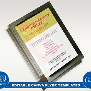 Vending Machine Flyer DIY Canva Vending Machine Template - Etsy