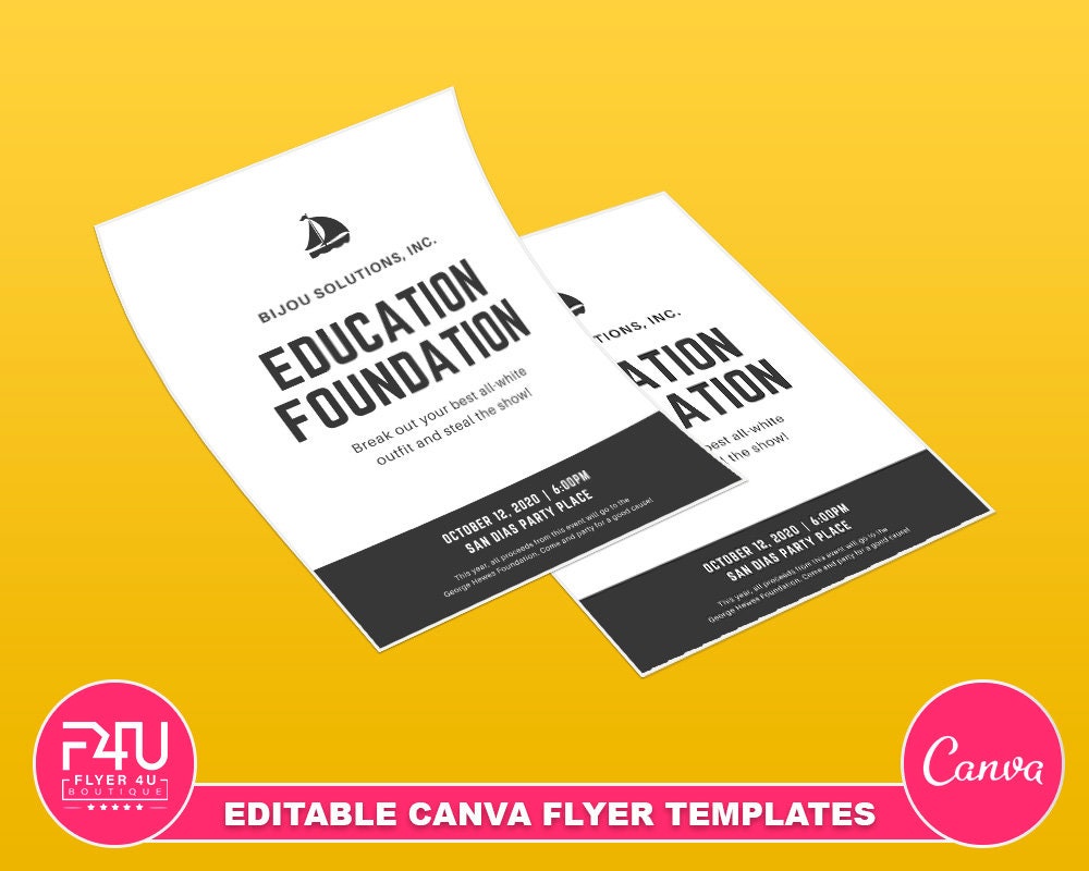 Education Foundation Flyer DIY Canva Education Foundation - Etsy