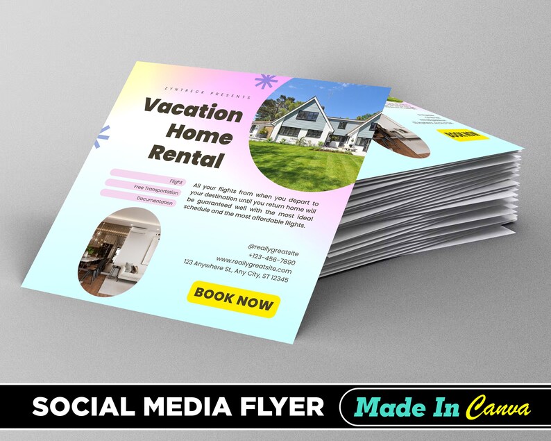 Vacation Home Rental Flyer, DIY Canva Vacation Home Rental Flyer ...