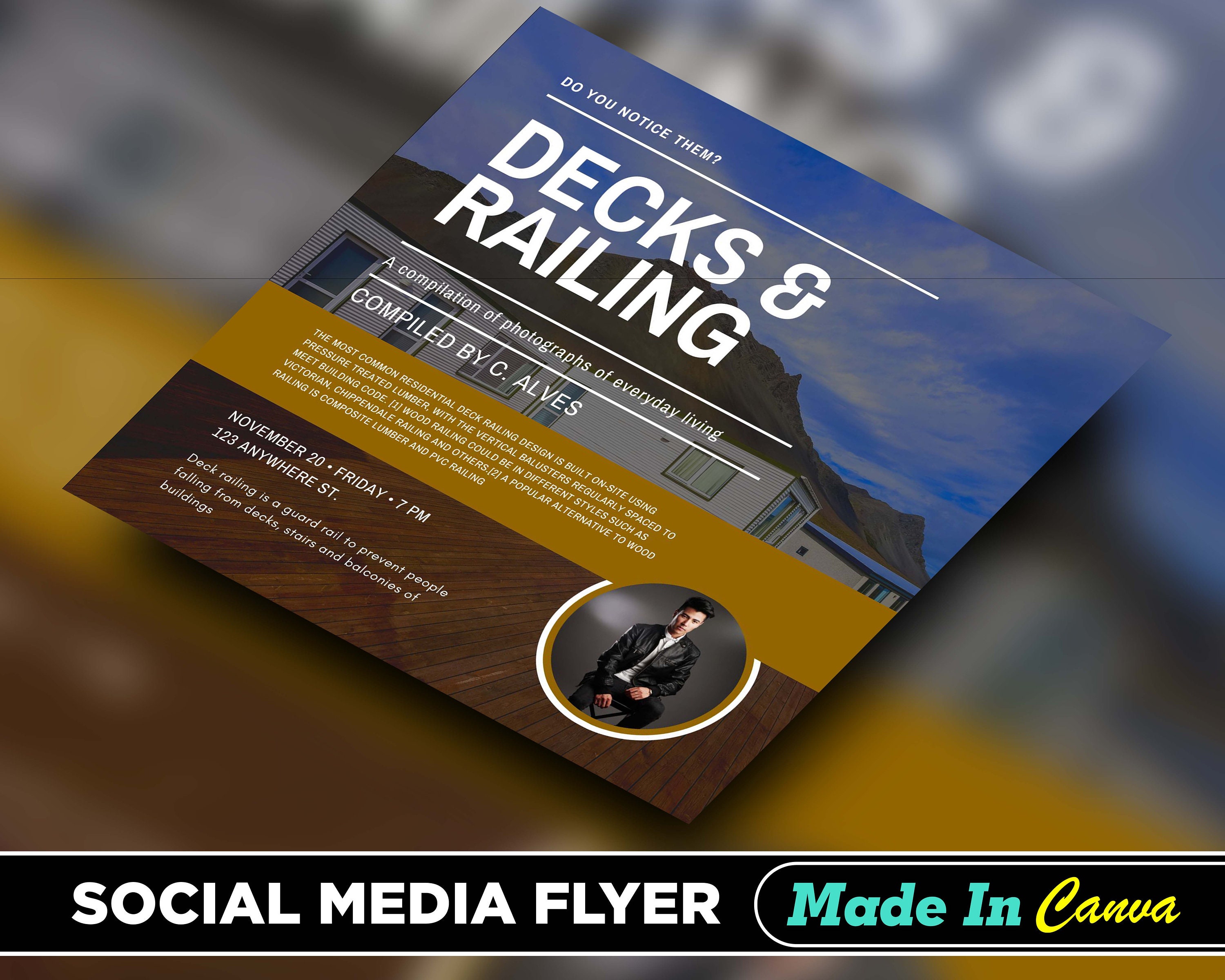 Decks & Railing Flyer, DIY Canva Decks and Railing Flyer Template ...