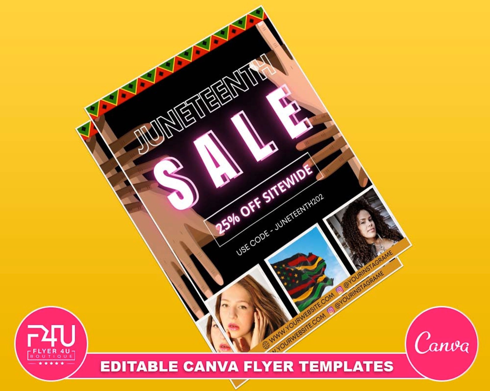Juneteenth Sale Flyer, DIY Canva Juneteenth Sale Flyer Template ...