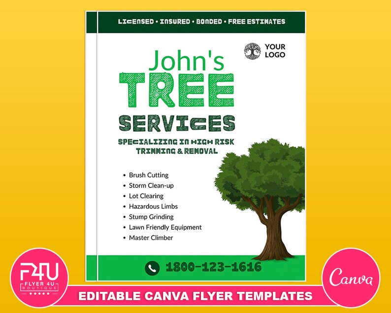 Tree Service Flyer, DIY Canva Tree Service Flyer Template 2022 ...