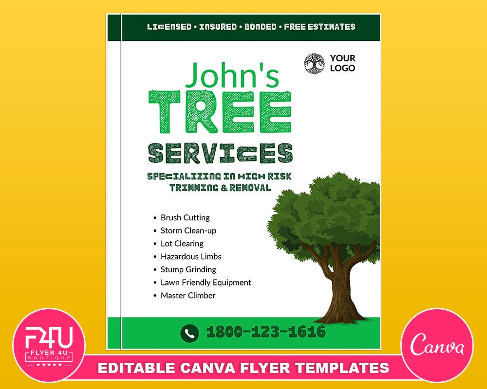 Tree Service Flyer, DIY Canva Tree Service Flyer Template 2022 ...