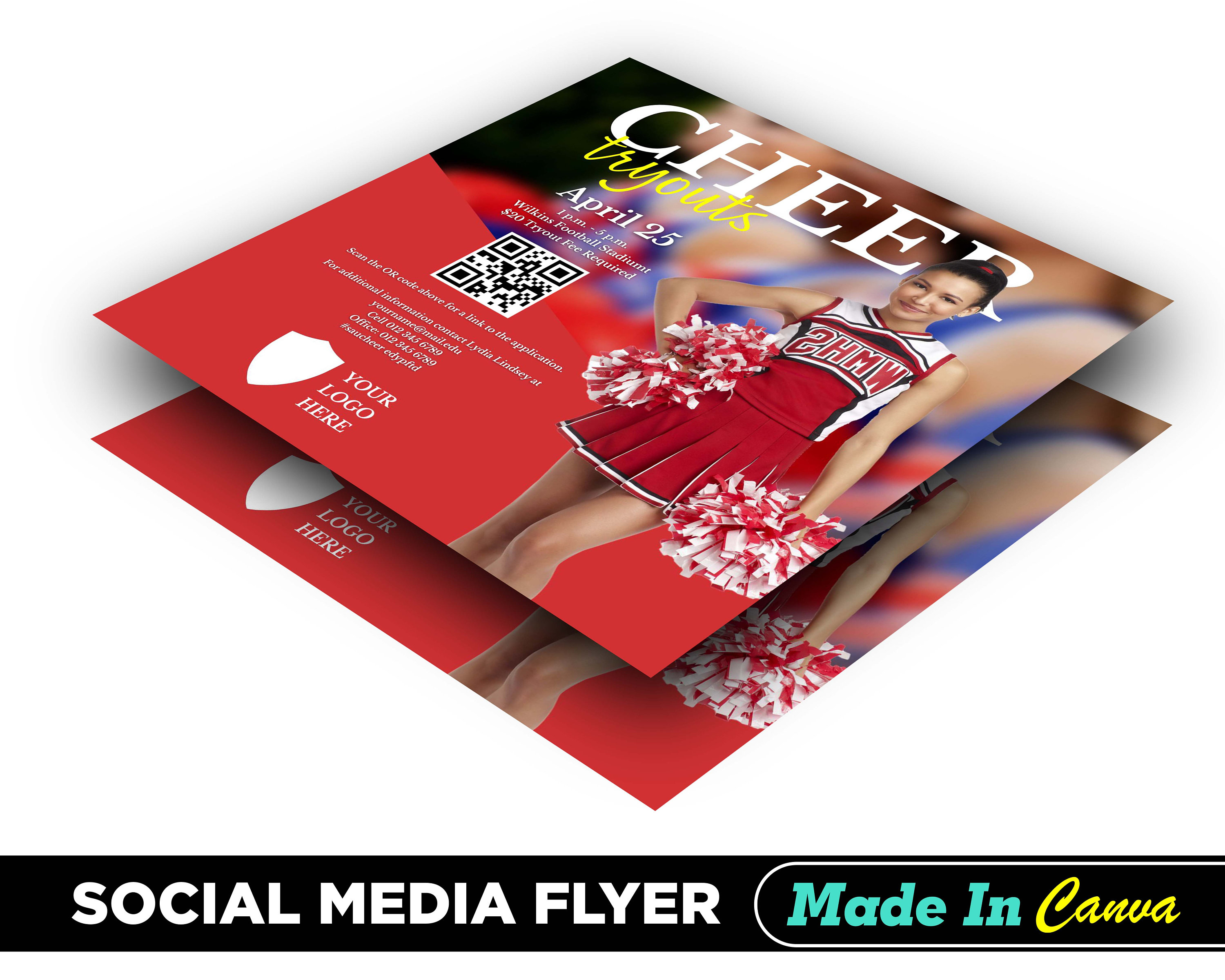 Cheerleading Flyer, DIY Canva Cheerleading Flyer Template 2022 ...