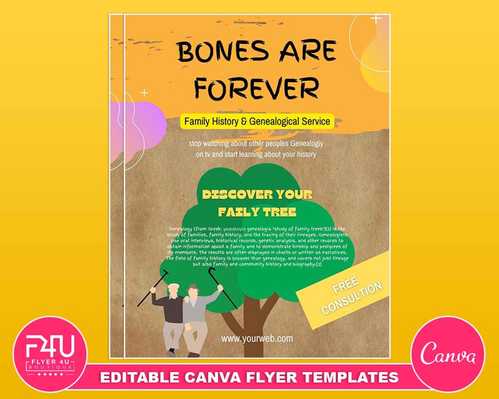 Genealogical Service Flyer DIY Canva Genealogical Service - Etsy