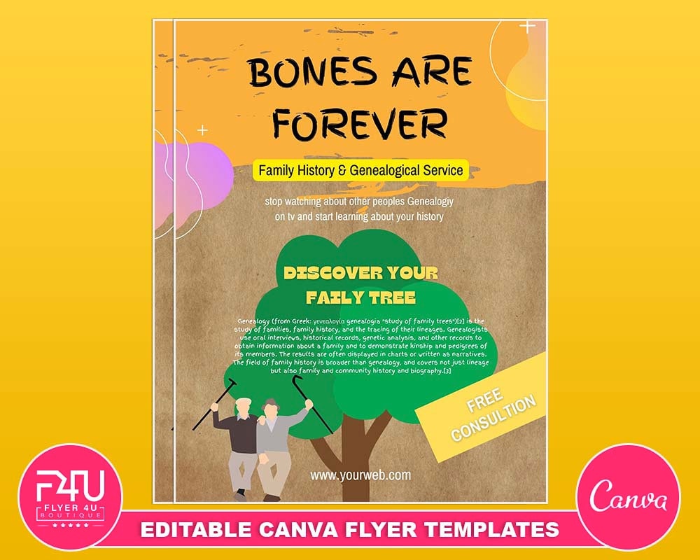 Genealogical Service Flyer DIY Canva Genealogical Service - Etsy