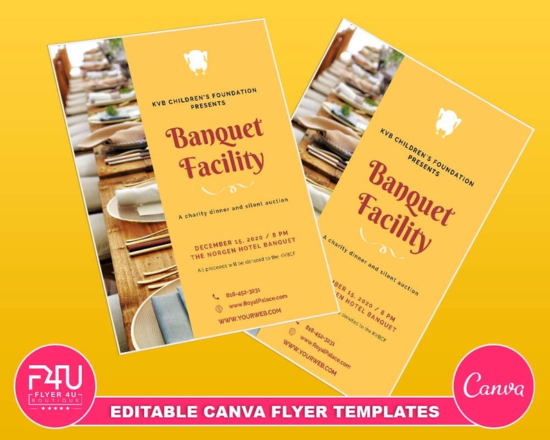 Banquet Facility Flyer, DIY Canva Banquet Facility Flyer Template 2022 ...