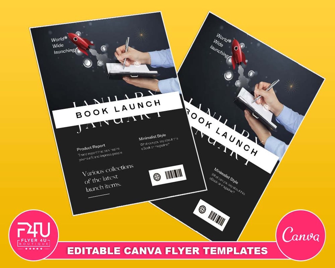 Book Launch Flyer DIY Canva Book Launch Flyer Template 2022 - Etsy
