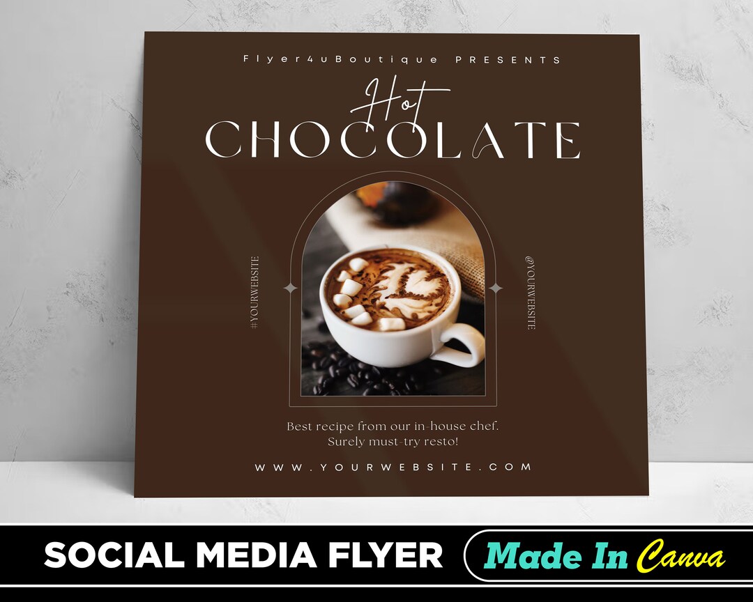 Hot Chocolate Flyer, DIY Canva Hot Chocolate Flyer Template 2022 ...