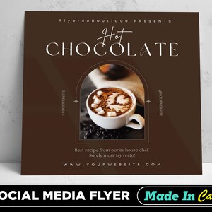 Hot Chocolate Flyer, DIY Canva Hot Chocolate Flyer Template 2022 ...