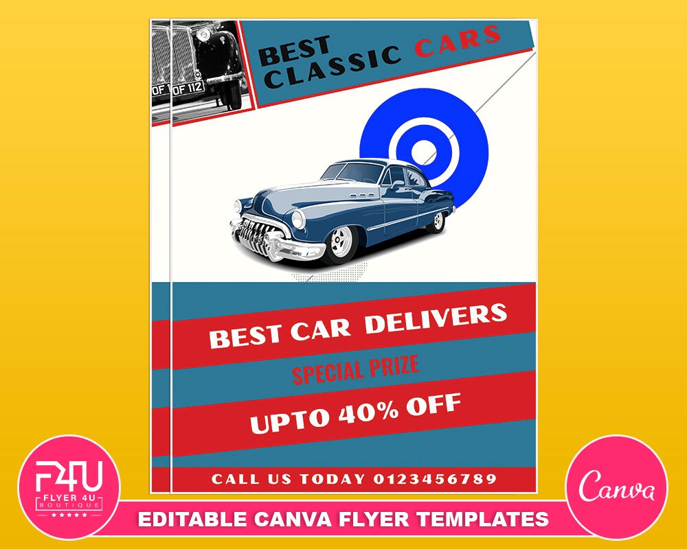 Car Automobile Flyer, DIY Canva Template 2022, Editable Canva US Letter ...