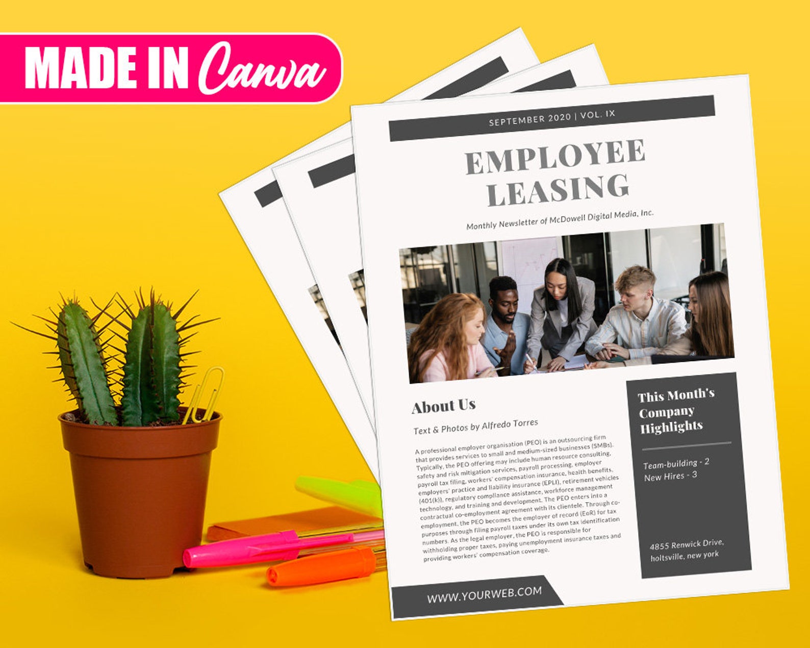 Employee Leasing Flyer DIY Canva Employee Leasing Flyer - Etsy