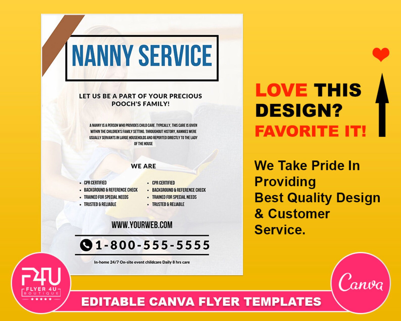 Nanny Service Flyer DIY Canva Nanny Service Flyer Template - Etsy