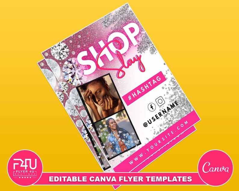 Shop Flyer, DIY Canva Shop Flyer Template, Editable Canva US Letter ...
