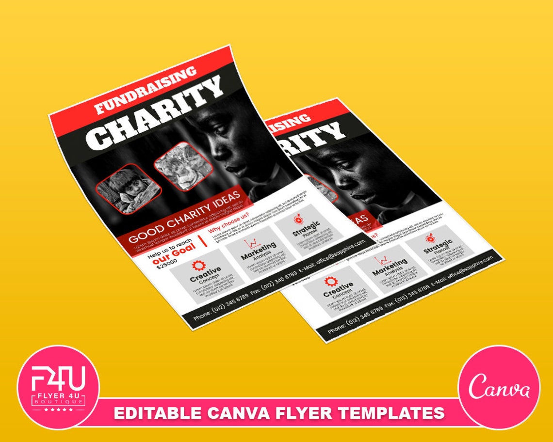 Fundraiser Flyer DIY Canva Fundraiser Flyer Template 2022 - Etsy