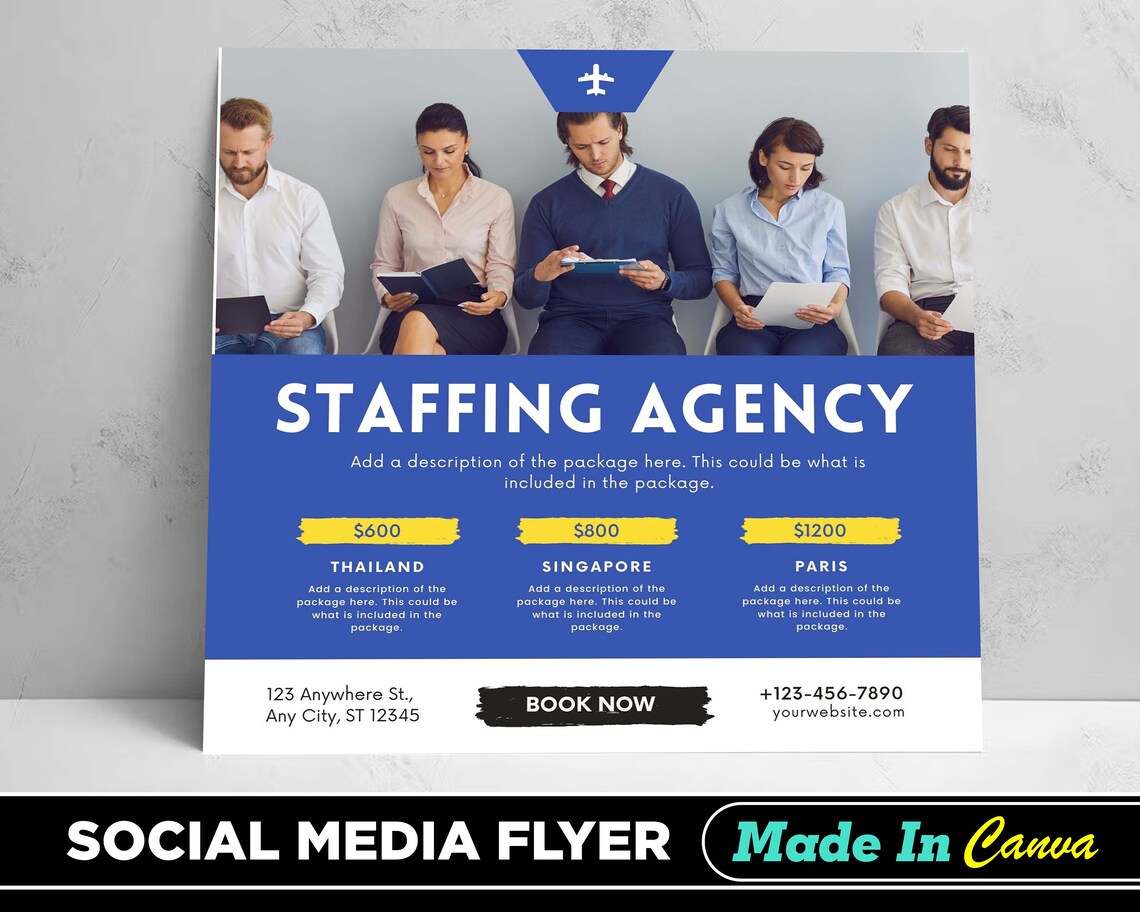 Staffing Agency Flyer DIY Canva Staffing Agency Flyer - Etsy