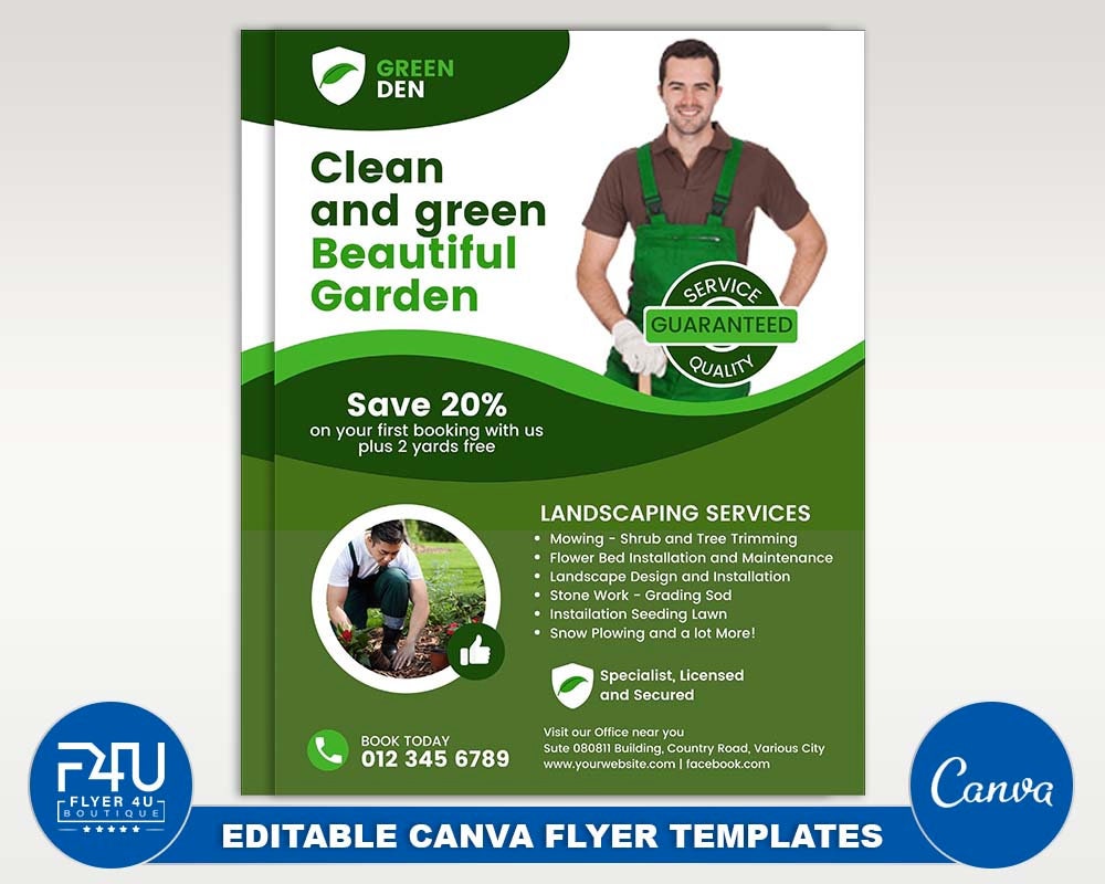 Garden Center Flyer, DIY Canva Garden Center Flyer Template 2022 ...