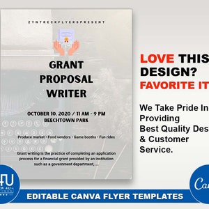 Grant Proposal Writer Flyer DIY Canva Grant Proposal Writer - Etsy