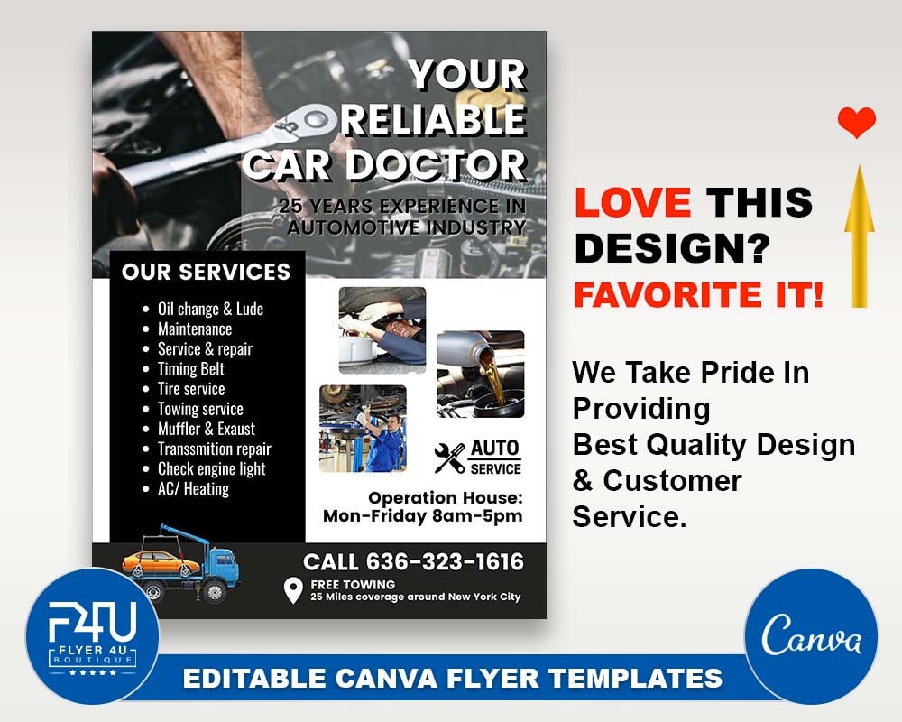 Auto Mobile Flyer, DIY Canva Auto Mobile Flyer Template 2022, Editable ...