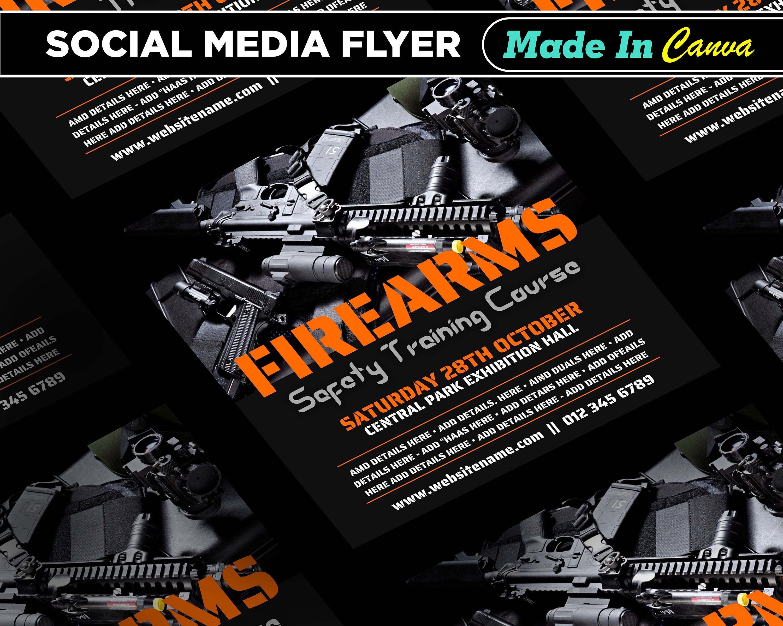 Firearms Training Flyer, DIY Canva Firearms Training Flyer Template ...
